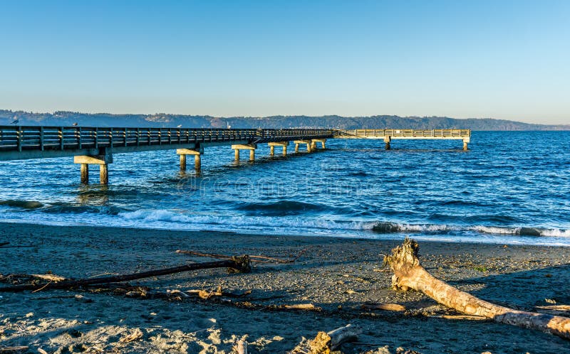 Empty Pier at Dash Point 2 stock photo. Image of landscape - 261793438