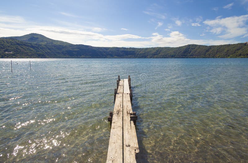 Empty Pier on the Scenic Lake Stock Photo - Image of relaxation, alone ...