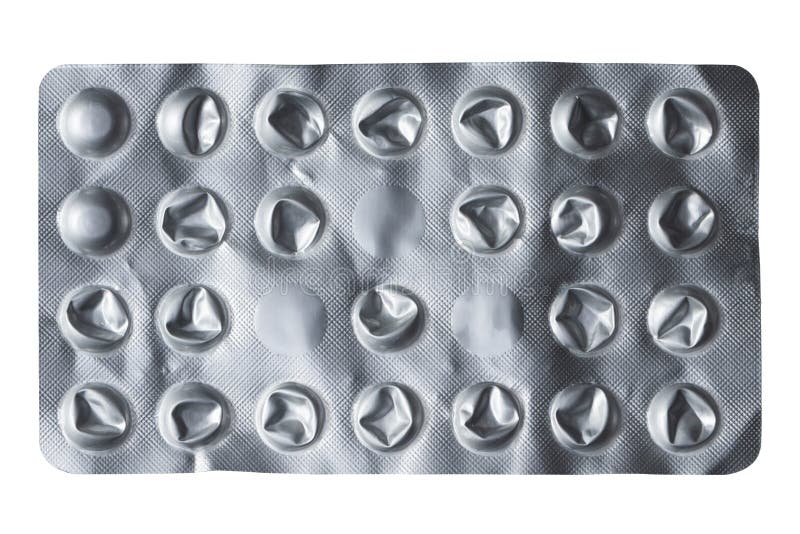 Empty Pill Blister Isolated on White Stock Photo - Image of illness ...