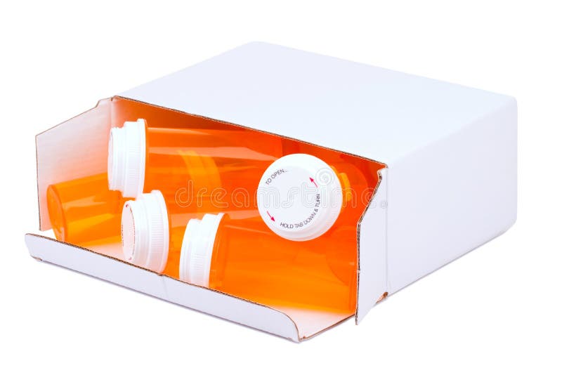 Empty Pill Bottles in a Box Stock Image - Image of pill, illness: 63466521