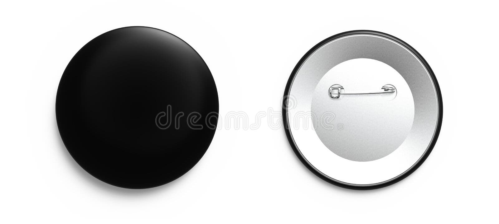 Pin Badges. Red and Black Round Blank Button. Souvenir Magnet Badging ...