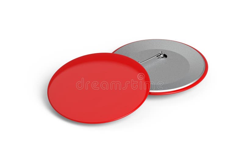 Empty Pin Badges Color Set Front and Back View on White Background ...