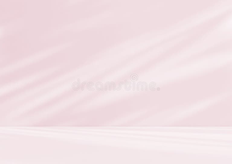 Empty Pink Colour Room Studio with Sunlight Effect Shadow for Product ...