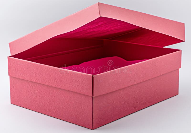 Empty Pink Gift Box Open Lid, Packaging Mockup High Quality Image Stock ...