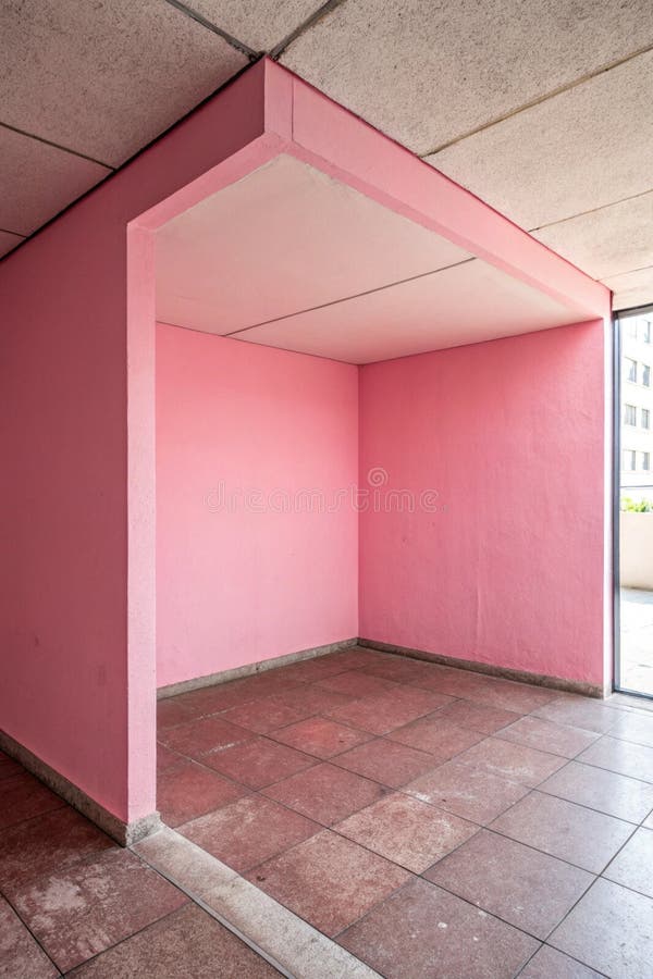 Empty Pink Gradient Room Space with Blank Box Stock Illustration ...