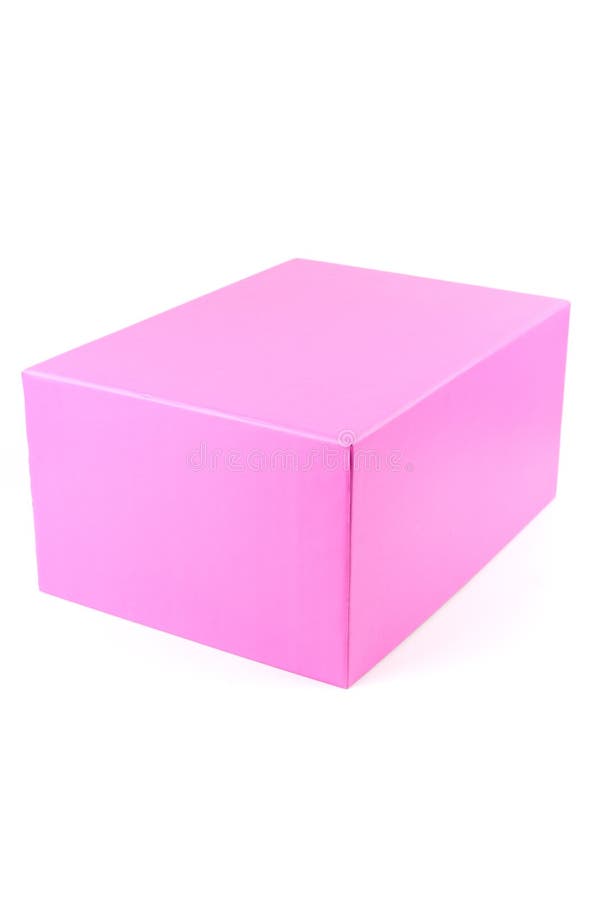 Empty Pink paper box. stock image. Image of container - 123518525