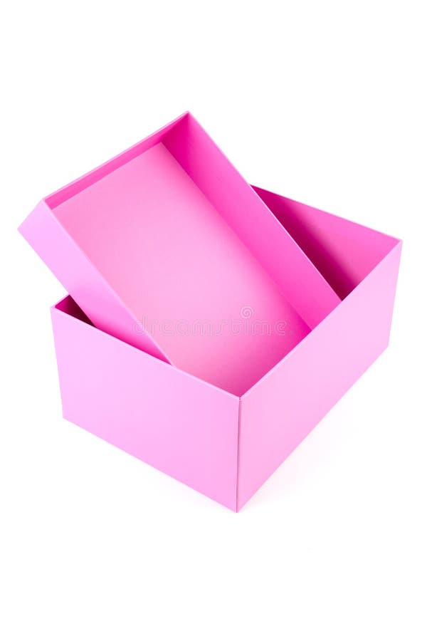 Empty Pink paper box. stock photo. Image of design, beauty - 123518508