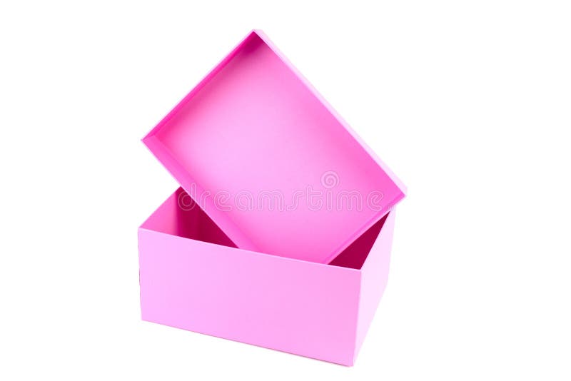 Empty Pink paper box. stock photo. Image of color, package - 123518566