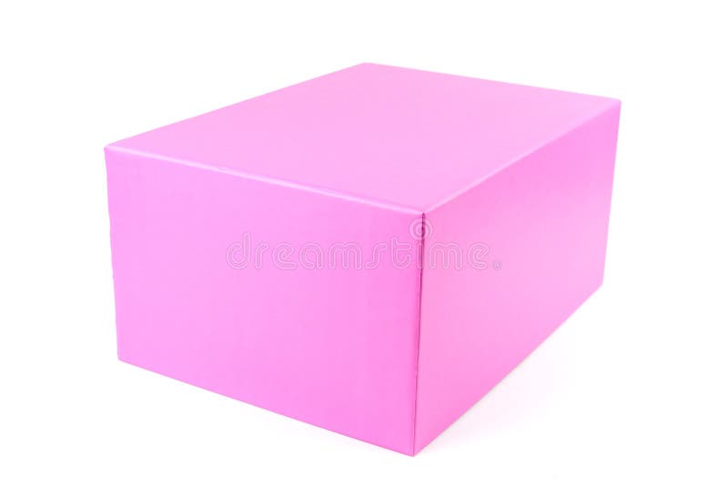 Empty Pink paper box. stock image. Image of container - 123518525