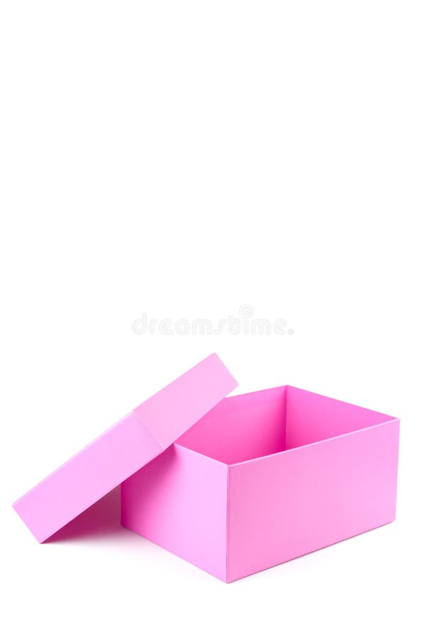 Empty Pink paper box. stock image. Image of container - 123518525
