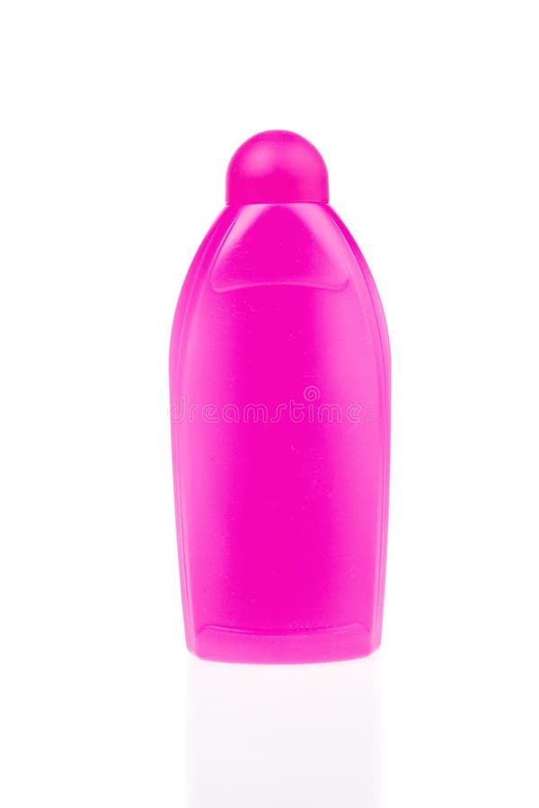 Empty Pink Plastic Bottle Isolated on White Stock Image - Image of ...