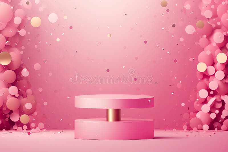 Empty Pink Podium for Product Display Stock Illustration - Illustration ...