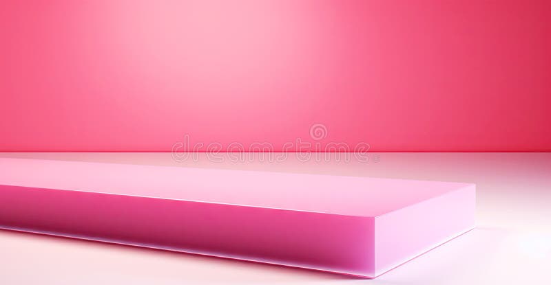 An Empty Pink Rectangular Podium for Display Product in a Room with a ...