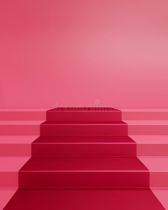 Empty Pink Step with Pink Carpet Stock Illustration - Illustration of ...