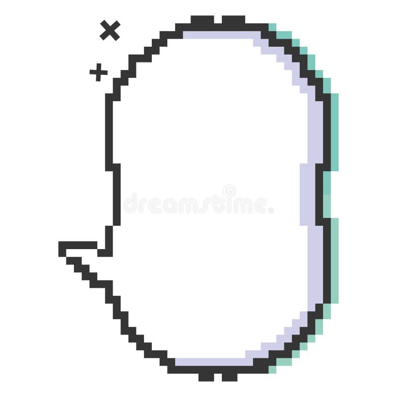 Empty Pixelated Comic Bubble Chat Vector Stock Vector - Illustration of ...