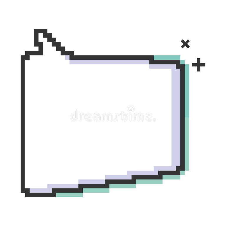 Empty Pixelated Comic Bubble Chat Vector Stock Vector - Illustration of ...