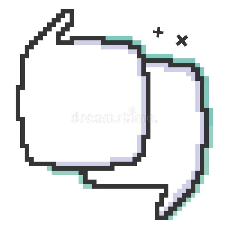 Empty Pixelated Comic Bubble Chat Vector Stock Vector - Illustration of ...