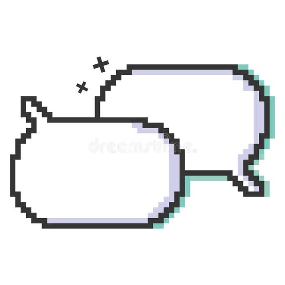 Empty Pixelated Comic Bubble Chat Vector Stock Vector - Illustration of ...
