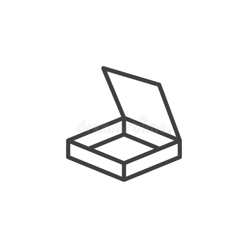 Empty pizza box line icon stock vector. Illustration of cardboard ...