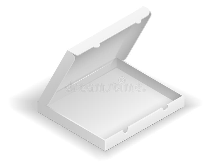 Empty Pizza Box. Realistic Paper White Container Stock Vector ...
