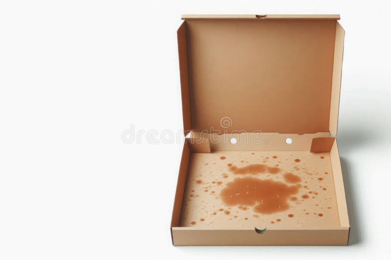 An Empty Pizza Box. Space for Text. Stock Photo - Image of grease ...