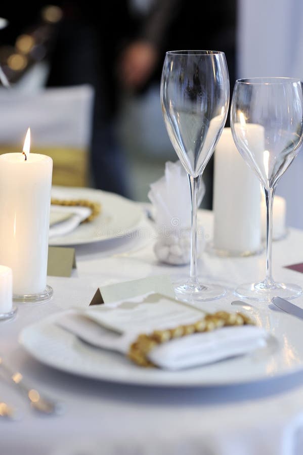 Empty Place Card on the Festive Table Stock Photo - Image of banquet ...