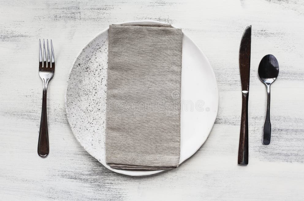 Empty Place Setting with Napkin Stock Image - Image of kitchen, flat ...