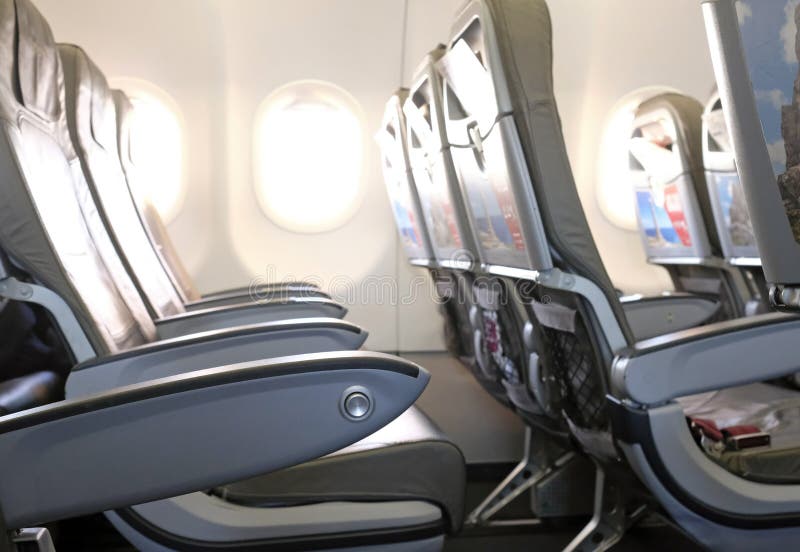 Empty Plane Interior and Seats Stock Photo - Image of airplane, seats ...
