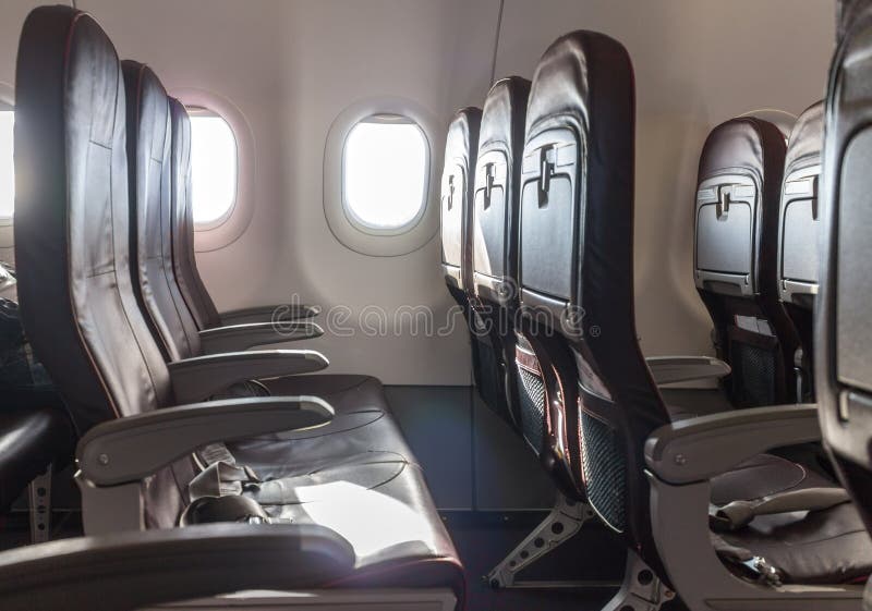Empty plane interior stock photo. Image of departure - 26020810