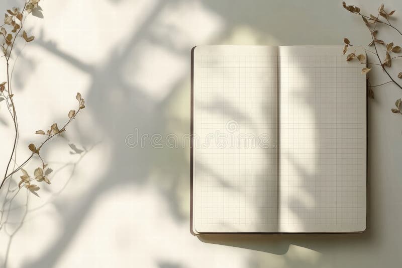 Minimalist Planner Layout Featuring Subtle Grid Lines and Natural ...