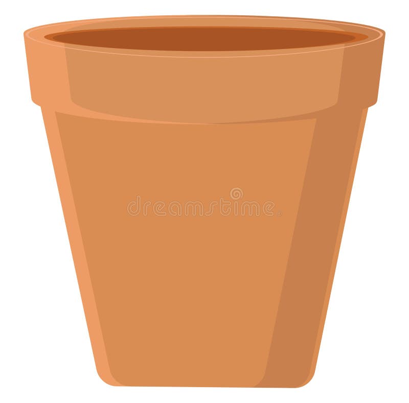 Empty plant pot, icon stock vector. Illustration of clay - 261377596
