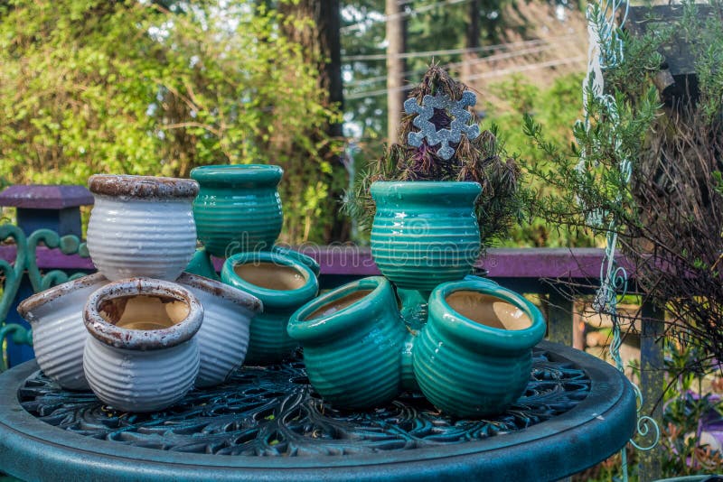 Empty Planters on Table 3 stock image. Image of planter - 51508189