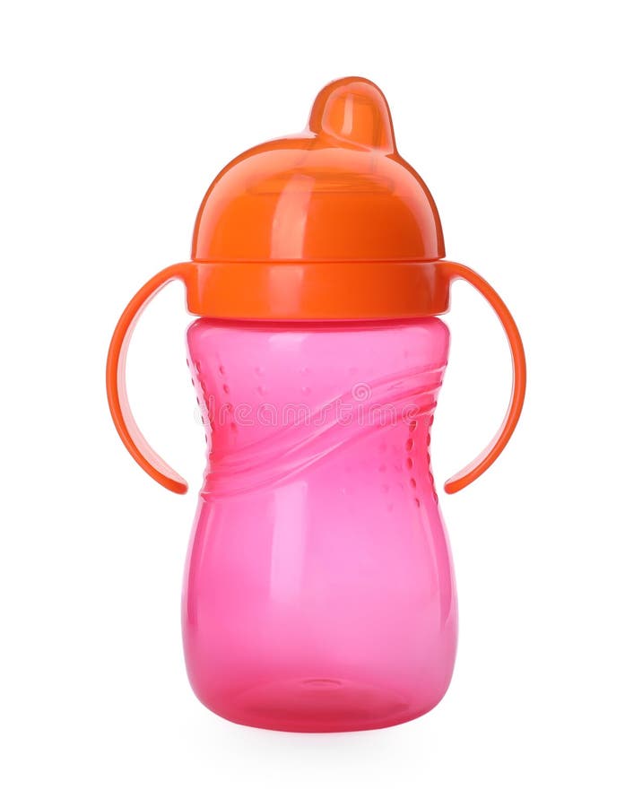 Empty Plastic Baby Bottle Isolated on White Stock Photo - Image of ...