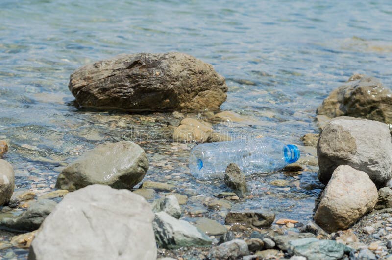 Empty Plastic Garbage Dumped in the Water Stock Image - Image of ...