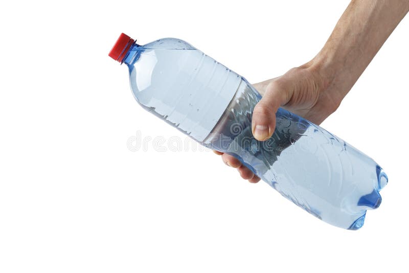 Empty Plastic Bottle in Hand Stock Photo - Image of drop, help: 119174634