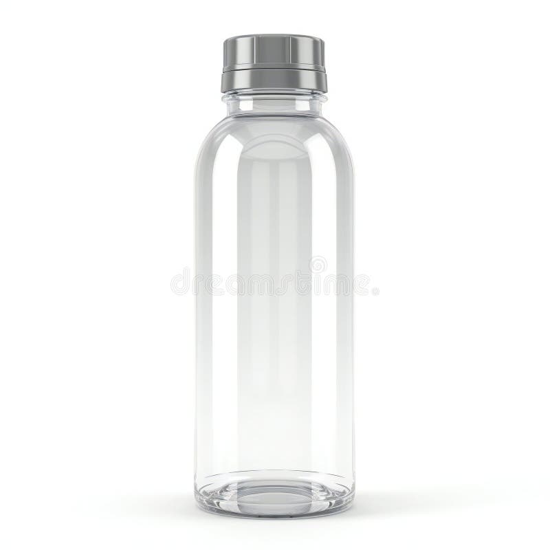 Empty Plastic Bottle Isolated on White Background, Illustration, Mock ...