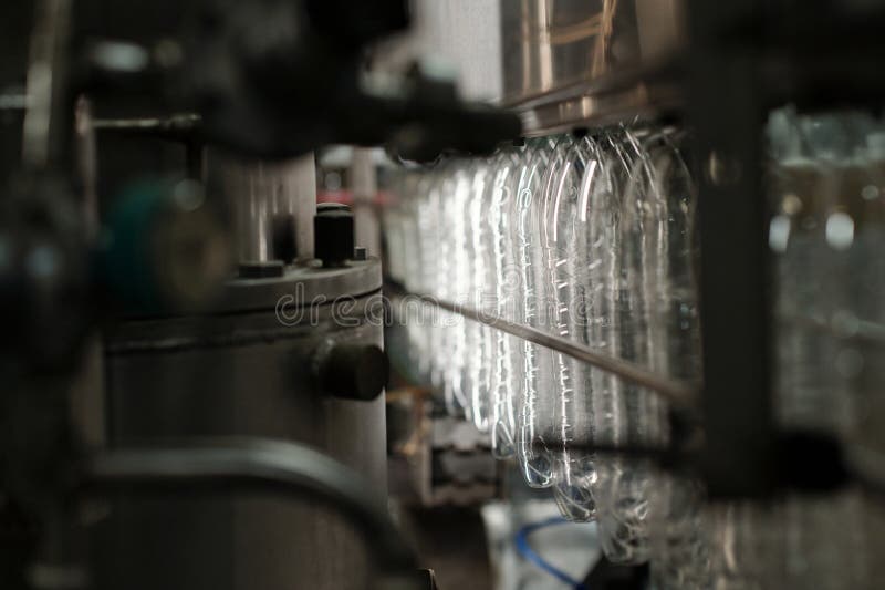 Empty Plastic Bottles in Belt Conveyor Stock Image - Image of industry ...