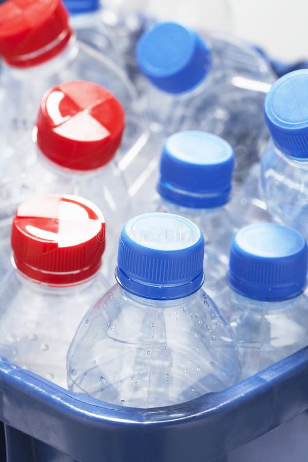 Empty Plastic Bottles in Container Close-up Stock Image - Image of ...