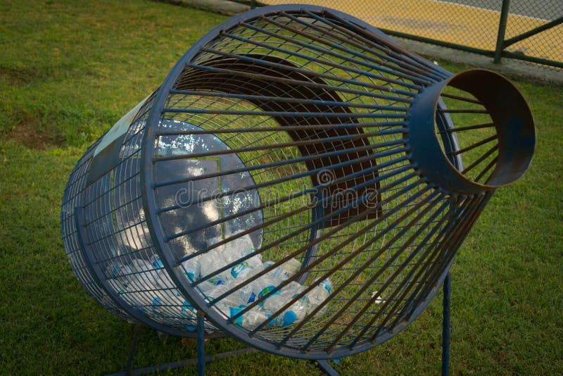 Recycling Cage for Plastic Objects. Stock Photo - Image of green, steel ...