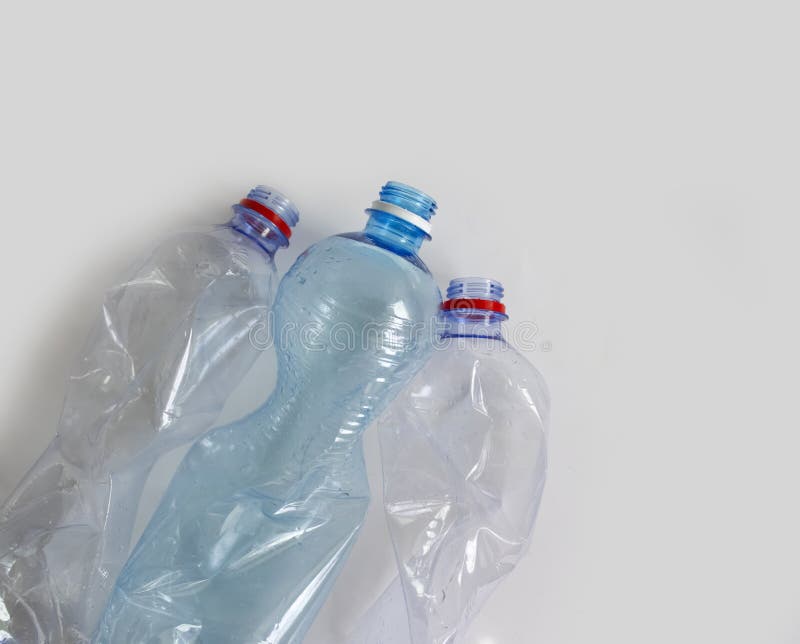 Empty Plastic Bottles on a Light Background Stock Photo - Image of ...