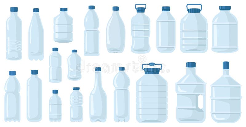 Empty Plastic Bottles. Transparent Containers for Clean Drinking Water ...