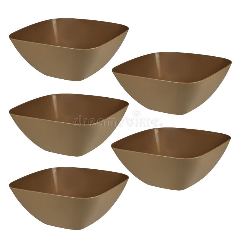 Empty Plastic Bowl Isolated on White Background. Set of Plastic Bowls ...