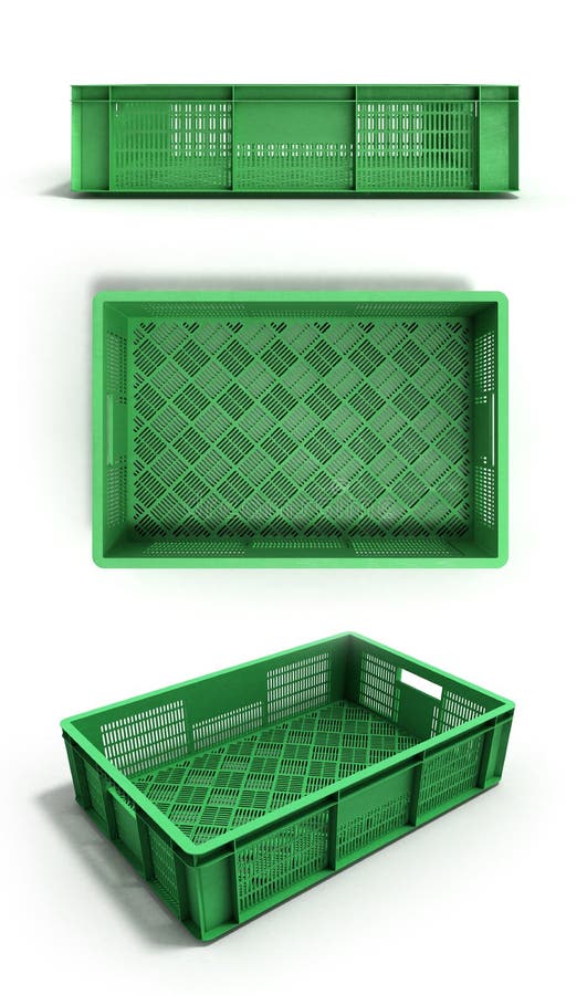 Empty Plastic Box 3d Render on White Stock Illustration - Illustration ...