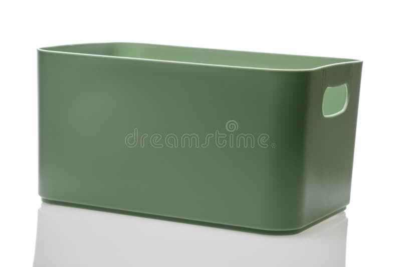 An Empty Plastic Box of Green Color is Isolated on a White Background ...