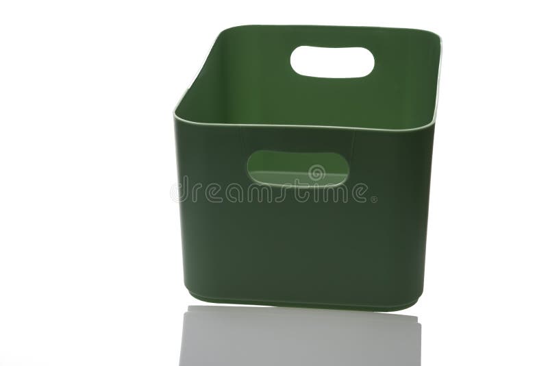 An Empty Plastic Box of Green Color is Isolated on a White Background ...