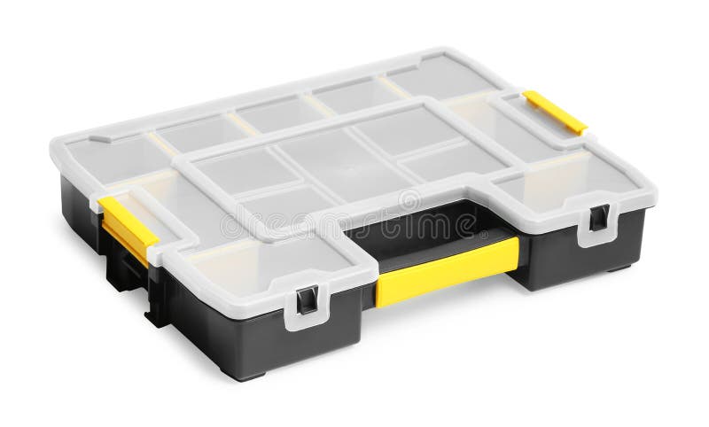 Empty Plastic Box for Tools Isolated on White Stock Image - Image of ...