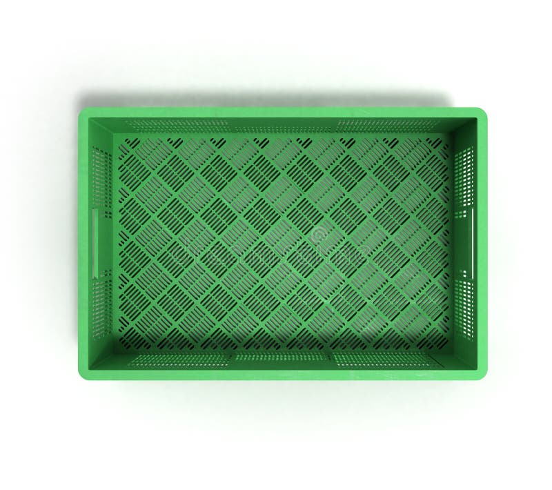 Empty Plastic Box Top View 3d Render on White Stock Illustration ...