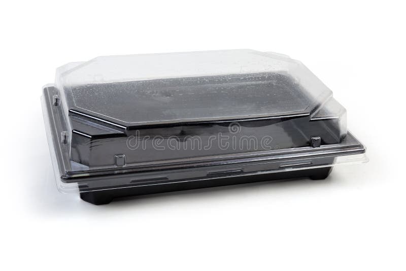 Empty Plastic Box with Transparent Lid on a White Background Stock ...