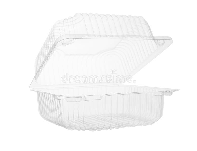Empty Plastic Container for Food Isolated on White Stock Photo - Image ...