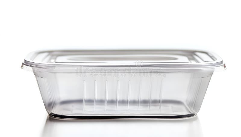 Empty Plastic Container for Food Isolated on White Stock Photo - Image ...